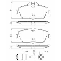 Bosch Bremsbelagsatz, Scheibenbremse 0986494813 f&uuml;r BMW
