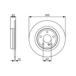 Bosch Bremsscheibe 0986479a38 voll 300mm 10mm f&uuml;r Mercedes
