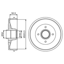 Bosch Bremstrommel 0986477211 Hinterachse f&uuml;r DACIA