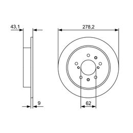 Bosch Bremsscheibe 0986479d34 innenbel&uuml;ftet 278mm 9mm f&uuml;r Suzuki