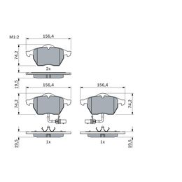 Bosch Bremsbelagsatz, Scheibenbremse 0986424482 f&uuml;r VW Audi BRILLIANCE