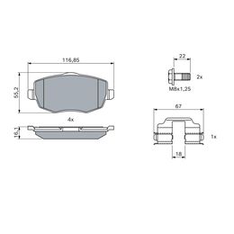 Bosch Bremsbelagsatz, Scheibenbremse 0986424792 f&uuml;r LANCIA Fiat