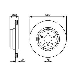Bosch Bremsscheibe 0986479443 bel&uuml;ftet 345mm 24mm f&uuml;r BMW