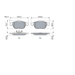 Bosch Bremsbelagsatz, Scheibenbremse 0986494033 f&uuml;r RENAULT