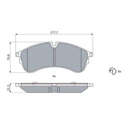 Bosch Bremsbelagsatz, Scheibenbremse 0986424930 f&uuml;r VW MAN