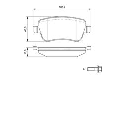 Bosch Bremsbelagsatz, Scheibenbremse 0986494125 f&uuml;r Fiat LANCIA