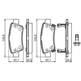 Bosch Bremsbelagsatz, Scheibenbremse 0986494329 f&uuml;r HONDA