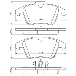 Bosch Bremsbelagsatz, Scheibenbremse 0986494246 f&uuml;r Citro&euml;n Ford Volvo JAGUAR LAND ROVER