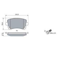 Bosch Bremsbelagsatz, Scheibenbremse 0986494303 f&uuml;r VW Audi