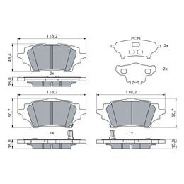 Bosch Bremsbelagsatz, Scheibenbremse 0986424911 f&uuml;r MAZDA Suzuki TOYOTA