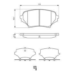Bosch Bremsbelagsatz, Scheibenbremse 0986494322 f&uuml;r MAZDA