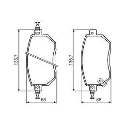 Bosch Bremsbelagsatz, Scheibenbremse 0986494366 f&uuml;r NISSAN INFINITI