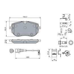 Bosch Bremsbelagsatz, Scheibenbremse 0986460201 f&uuml;r CUPRA VW