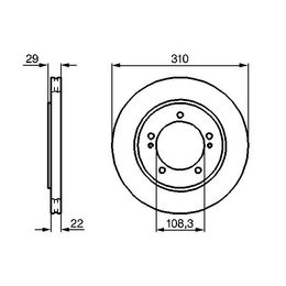 Bosch Bremsscheibe 0986478839 bel&uuml;ftet 310mm 22mm f&uuml;r Suzuki