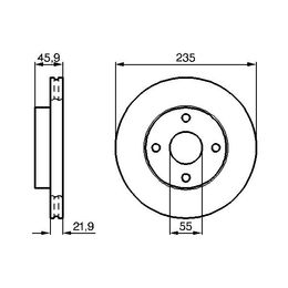 Bosch Bremsscheibe 0986478787 innenbel&uuml;ftet 235mm 22mm f&uuml;r MAZDA