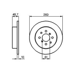 Bosch Bremsscheibe 0986479014 voll 260mm 10mm f&uuml;r HONDA ROVER