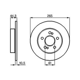 Bosch Bremsscheibe 0986478758 voll 265mm 10mm f&uuml;r RENAULT