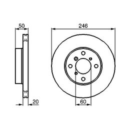 Bosch Bremsscheibe 0986478841 innenbel&uuml;ftet 246mm 20mm f&uuml;r Suzuki