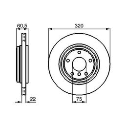 Bosch Bremsscheibe 0986478975 innenbel&uuml;ftet 320mm 22mm f&uuml;r BMW
