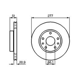 Bosch Bremsscheibe 0986478992 innenbel&uuml;ftet 277mm 21mm f&uuml;r LAND ROVER