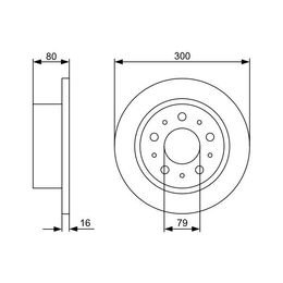 Bosch Bremsscheibe 0986479317 voll 300mm 16mm f&uuml;r Peugeot Fiat