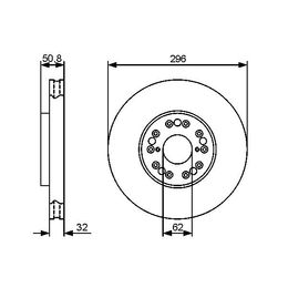 Bosch Bremsscheibe 0986479429 bel&uuml;ftet 296mm 32mm f&uuml;r TOYOTA LEXUS