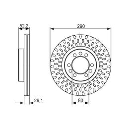 Bosch Bremsscheibe 0986479626 bel&uuml;ftet 290mm 26mm f&uuml;r Iveco