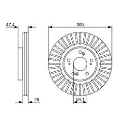 Bosch Bremsscheibe 0986479534 bel&uuml;ftet 300mm 25mm f&uuml;r HONDA