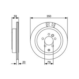 Bosch Bremsscheibe 0986479492 bel&uuml;ftet 350mm 20mm f&uuml;r LAND ROVER