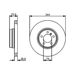 Bosch Bremsscheibe 0986479475 bel&uuml;ftet 344mm 30mm f&uuml;r LAND ROVER