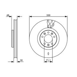 Bosch Bremsscheibe 0986479529 bel&uuml;ftet 330mm 30mm f&uuml;r Peugeot