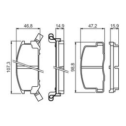 Bosch Bremsbelagsatz, Scheibenbremse 0986494412 f&uuml;r LEXUS TOYOTA