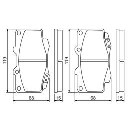 Bosch Bremsbelagsatz, Scheibenbremse 0986494497 f&uuml;r LEXUS