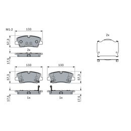 Bosch Bremsbelagsatz, Scheibenbremse 0986424430 f&uuml;r HYUNDAI