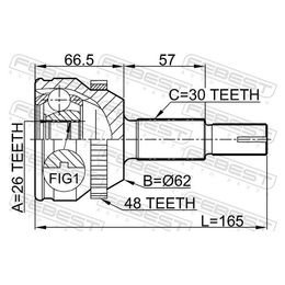 FEBEST Gelenksatz, Antriebswelle 0110mcv30a48 Vorderachse f&uuml;r TOYOTA