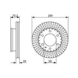 Bosch Bremsscheibe 0986479711 bel&uuml;ftet 288,5mm 28mm f&uuml;r Ford MAZDA