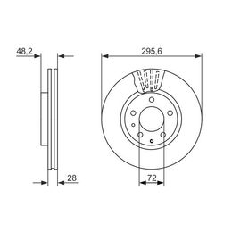 Bosch Bremsscheibe 0986479758 bel&uuml;ftet 296mm 28mm f&uuml;r MAZDA
