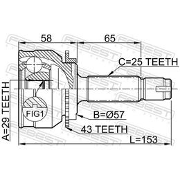 FEBEST Gelenksatz, Antriebswelle 0410038a43 Vorderachse f&uuml;r MITSUBISHI