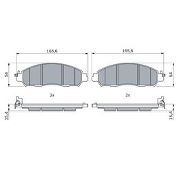 Bosch Bremsbelagsatz, Scheibenbremse 0986424973 f&uuml;r NISSAN