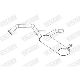 WALKER Endschalld&auml;mpfer 25285 f&uuml;r Peugeot TOYOTA