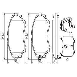 Bosch Bremsbelagsatz, Scheibenbremse 0986494587 f&uuml;r Ford MAZDA MASERATI