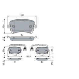Bosch Bremsbelagsatz, Scheibenbremse 0986424057 f&uuml;r VW Bentley