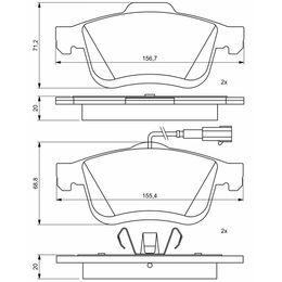 Bosch Bremsbelagsatz, Scheibenbremse 0986494795 f&uuml;r Opel Fiat LANCIA Vaughall