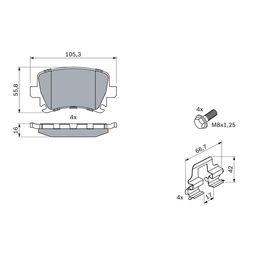 Bosch Bremsbelagsatz, Scheibenbremse 0986494595 f&uuml;r VW