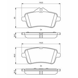 Bosch Bremsbelagsatz, Scheibenbremse 0986494771 f&uuml;r Mercedes