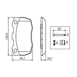 Bosch Bremsbelagsatz, Scheibenbremse 0986494291 f&uuml;r LAND ROVER