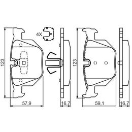Bosch Bremsbelagsatz, Scheibenbremse 0986494540 f&uuml;r BMW