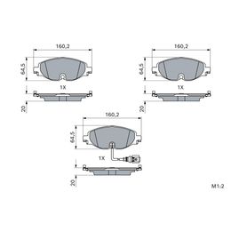 Bosch Bremsbelagsatz, Scheibenbremse 0986495347 f&uuml;r VW Skoda