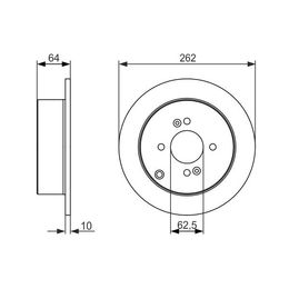 Bosch Bremsscheibe 0986479c08 voll 262mm 10mm f&uuml;r HYUNDAI KIA