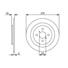 Bosch Bremsscheibe 0986479c05 voll 278mm 9mm f&uuml;r TOYOTA